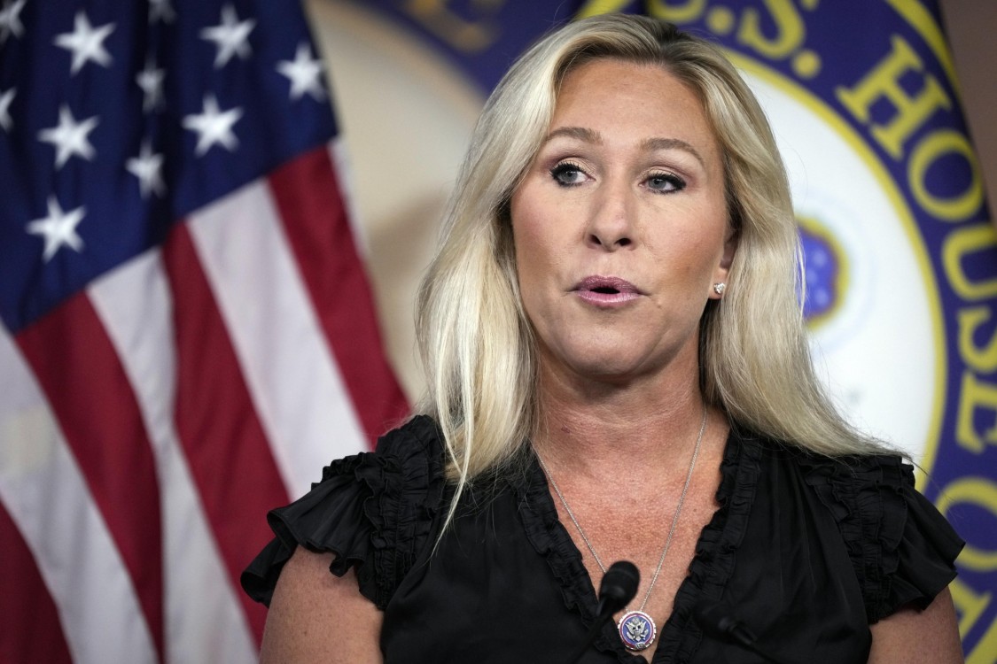 MTG Says Padilla ‘Should Be Prosecuted’ Over Incident at Noem’s Press ...